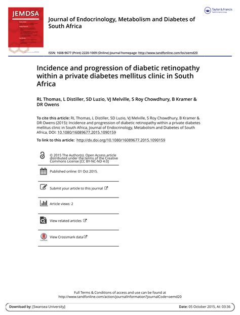 Pdf Incidence And Progression Of Diabetic Retinopathy Within A