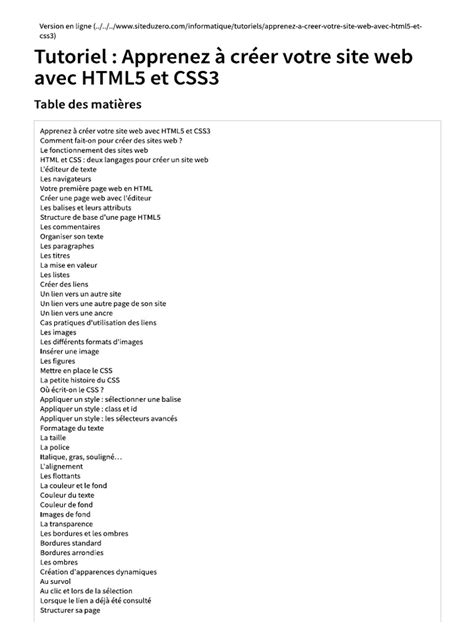 Sdz Apprendre Html 5 Et Css 3 Pdf