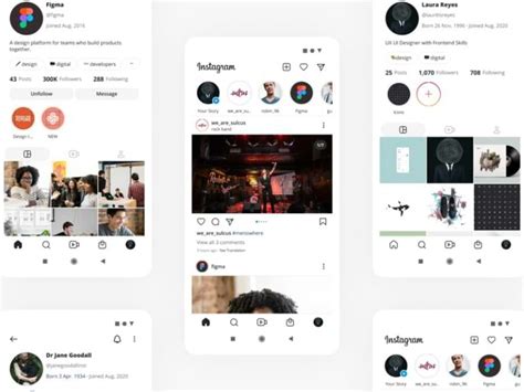 instagram ui kit for figma freebiesbug