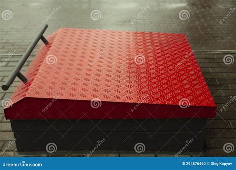 Firefighting Box With Sand In Underground Parking Of Modern Building