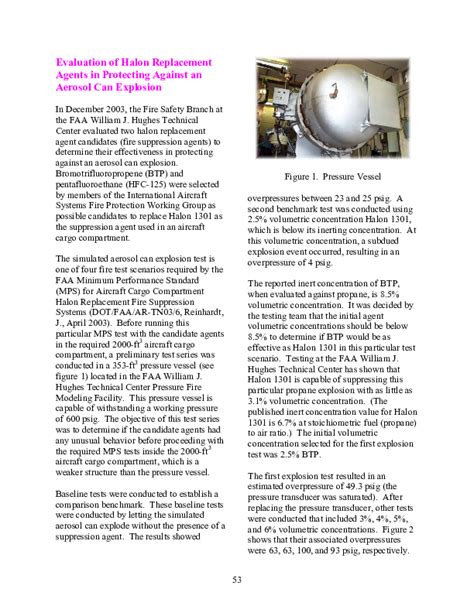 Evaluation Of Halon Replacement Agents In Protecting Against An Aerosol