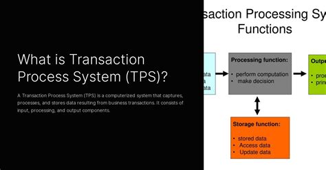 What Is Transaction Process System Tps