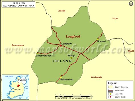 County Longford Ireland Map County Longford Map