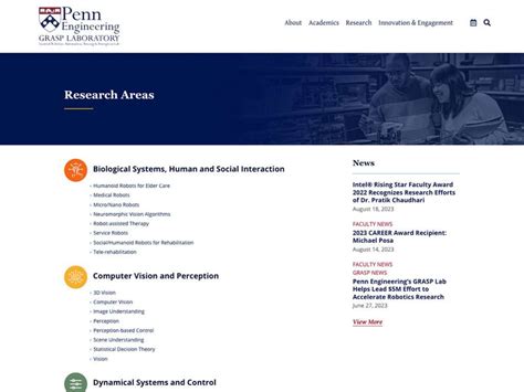 University Website Redesign Upenn Grasp Lab Philadelphia