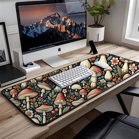 Cute Mushroom Desk Mat Aesthetic Office Decor For Women College Dorm