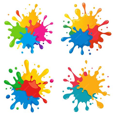 Всплеск краски Блобы Всплески краски цветный набор Векторный всплеск красоты изолированный на
