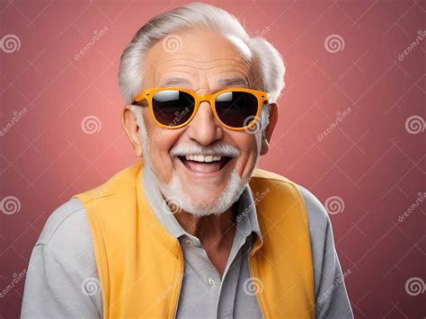 Funny Happy Old Man With Sunglasses Stock Illustration Illustration