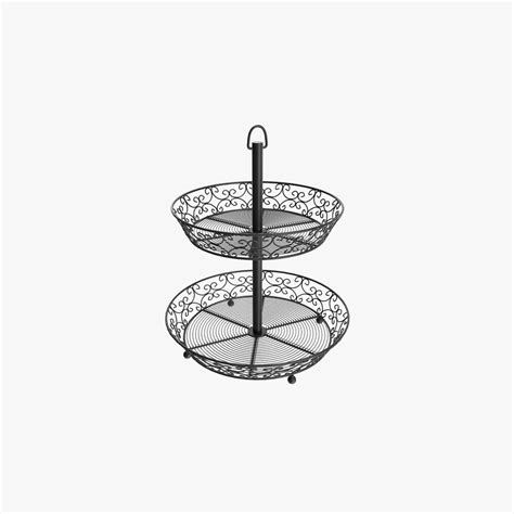 Two Tier Display Basket With Legs 3d Model Download Tableware On