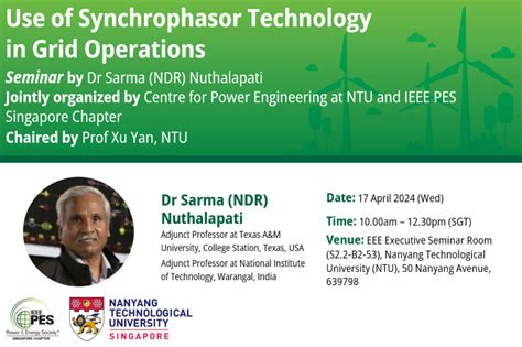 [seminar] Use Of Synchrophasor Technology In Grid Operations By Dr