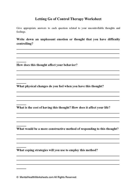 Reality Acceptance Worksheet Artofit
