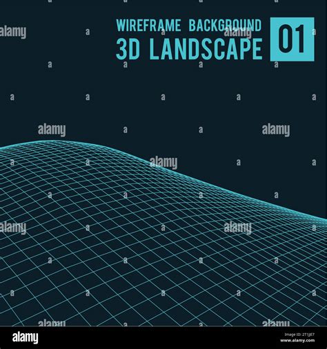 Wireframe Landscape Background Abstract Vector 3d Technology Illustration Stock Vector Image