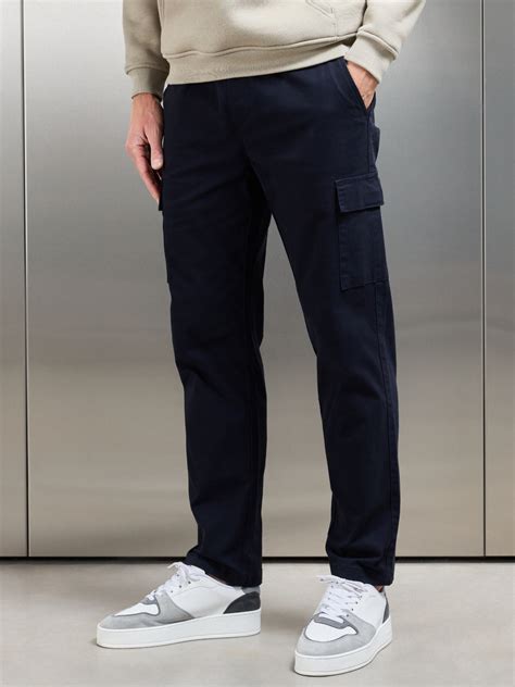 Relaxed Fit Cotton Cargo Pant In Navy Arne Uk