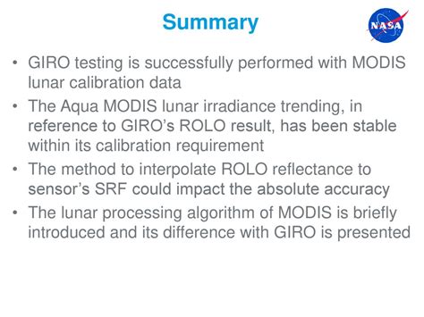 MODIS Lunar Calibration Data Preparation And Results For GIRO Testing