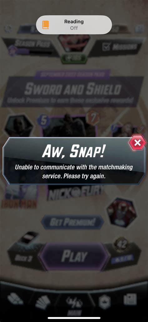 Matchmaking Error R Marvelsnap