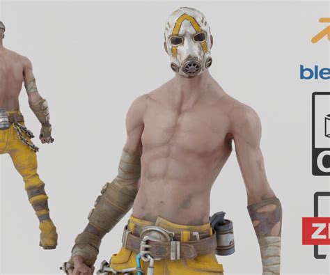 Artstation Psycho Bandit Borderlands Textured Rigged Resources