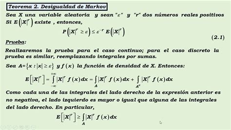 Teorema De Markov Chebyshev Club De Los Teoremas