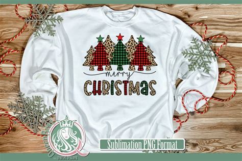 Merry Christmas Plaid Trees Sublimation