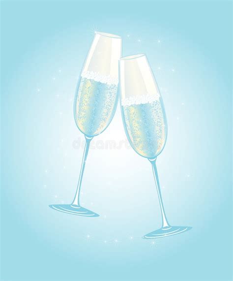 Two Glasses Of Champagne Silhouette Vector Stock Vector Illustration