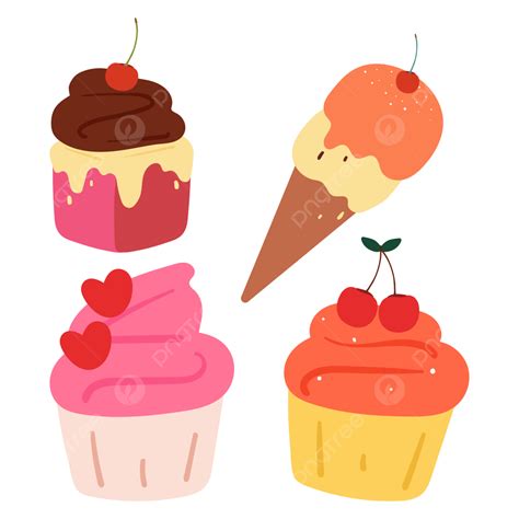 Cute Dessert Collection Dessert Cake Cute Drawing Png And Vector With Transparent Background