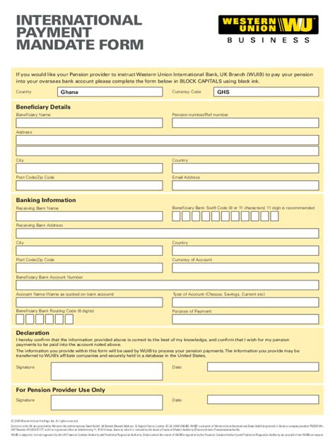Fillable Online International Payment Mandate Form Btps Fax Email
