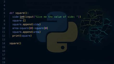 Como calcular el área de un cuadrado en Python
