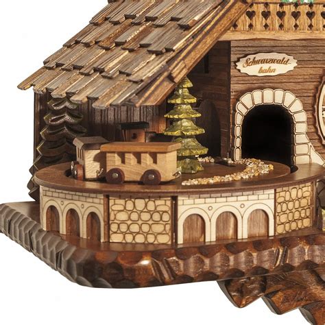 Chalet Style Black Forest Battery Powered Musical Cuckoo Clock With Mo