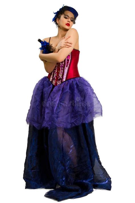Girl Red Corset Stockings Elegant Pose Photos Free And Royalty Free