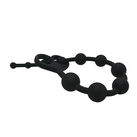 The Silicone Anal Beads With Two Hole Pull Ring Lace And Leather
