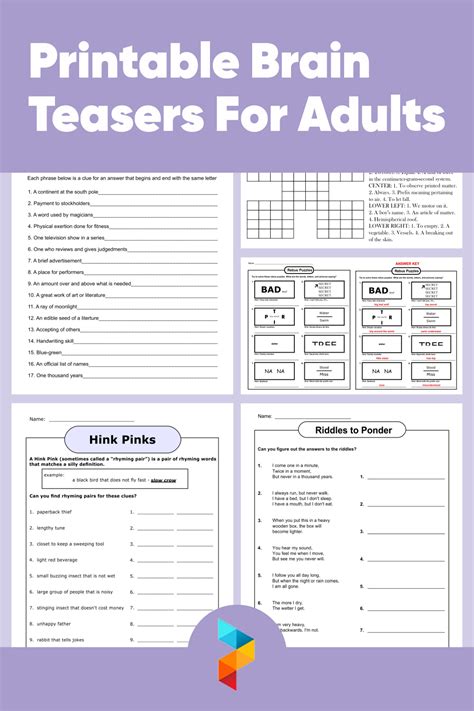 Activity Printouts For Adults
