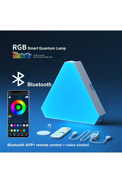Choice 10 قطع من تطبيق بلوتوث بدون مقبس Led مصباح كمي مثلثي Rgb مصباح حائطي ذكي مع إيقاع الخلفية