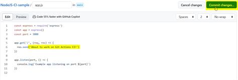 github eyewande2022 nodejs ci sample