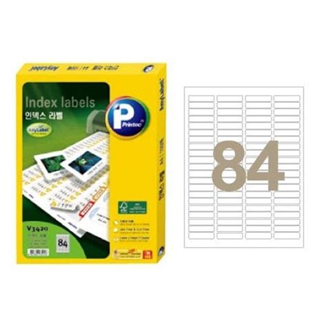 애니라벨 84칸20매 V3420인덱스용 46x11mm 홈플러스 택배배송