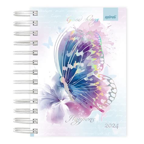 Agenda Diária Mini Flutter 192 folhas 2024 2493486 Spiral Flu PT