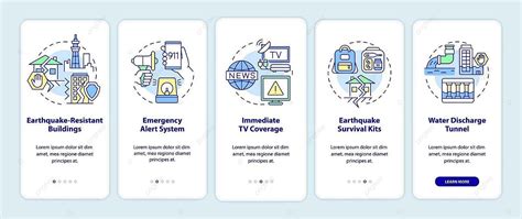 Mobile App Screen For Japans Onboarding Earthquake Mitigation Strategies Vector Idea Welcome