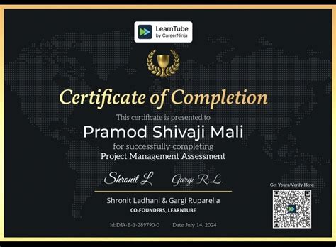 pramod mali on linkedin completed project management assesment🎊🎉