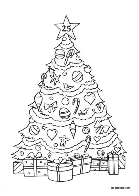 20 árboles de Navidad para colorear y cómo dibujar un árbol navideño