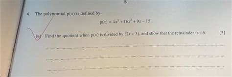 Solved The Polynomial P X Is Defined By Chegg Com