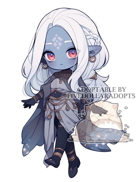 Open Chibi Drow Girl Adoptable 004 By Fivedollaradopts On Deviantart