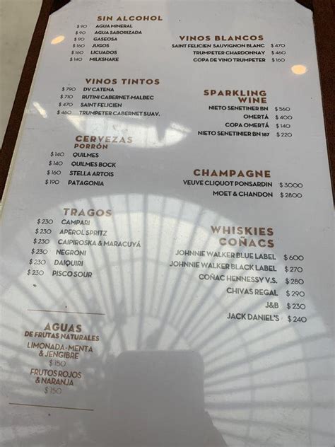 Menu At Francesca Restaurant Buenos Aires Posadas 1245