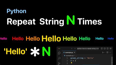 Python Repeat A String For N Times Youtube