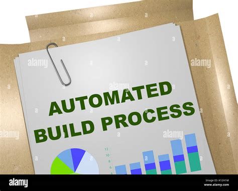 3d Illustration Of Automated Build Process Title On Business Document