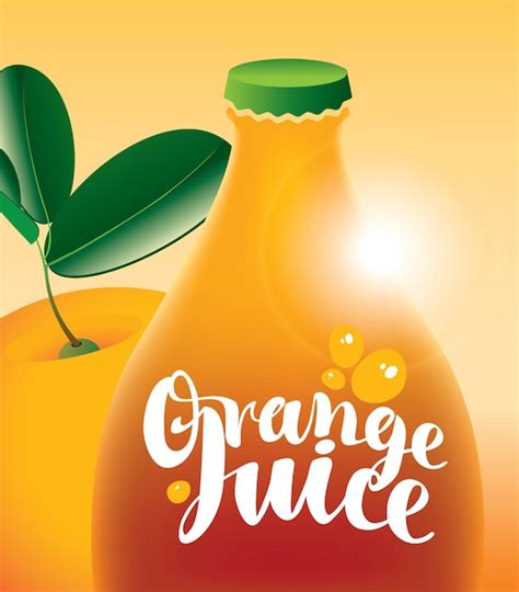 Premium Vector Poster For Fresh Orange Juice