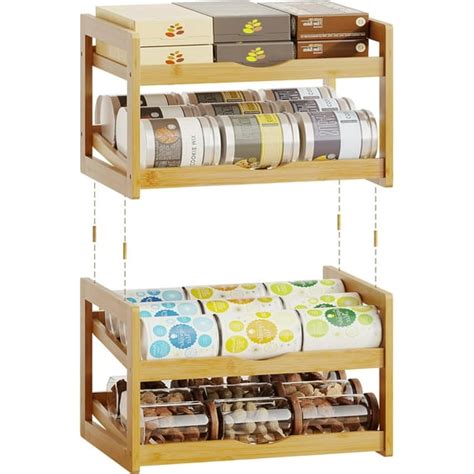 Bamboohomie Bamboo Can Organizer For Pantry Natural