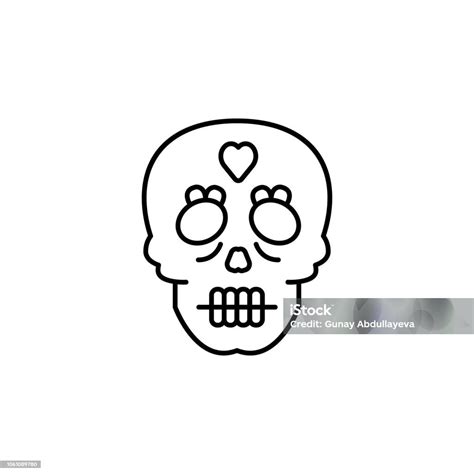 죽은 해골 아이콘의 하루입니다 멕시코에서 죽은 라인 아이콘의 요소입니다 웹사이트 디자인 및 개발 응용 프로그램 개발에 대 한