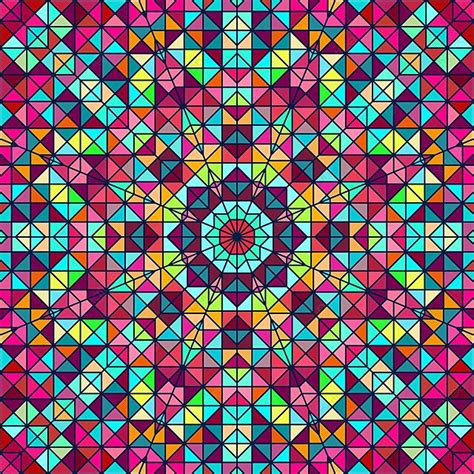 Abstract Colorful Digital Decorative Flower Star Framework Template Mosaic Vector Framework