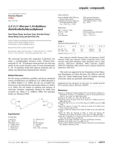 Pdf 2 2 [1 1 Decane 1 10 Diyldioxydinitrilo Diethylidyne]diphenol