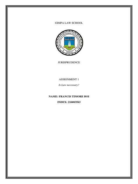 Jurisprudence Assignment Pdf Jurisprudence Natural Law