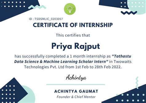 Priya Rajput On Linkedin Datascience Machinelearning Internship