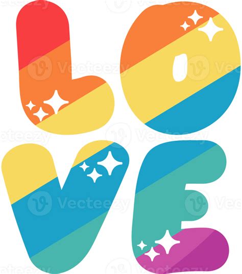 Love Text Pride Day Icon Isolated 24405414 Png