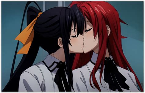 Rias And Akeno Share A Hot Kiss By Guloyu84 On Deviantart